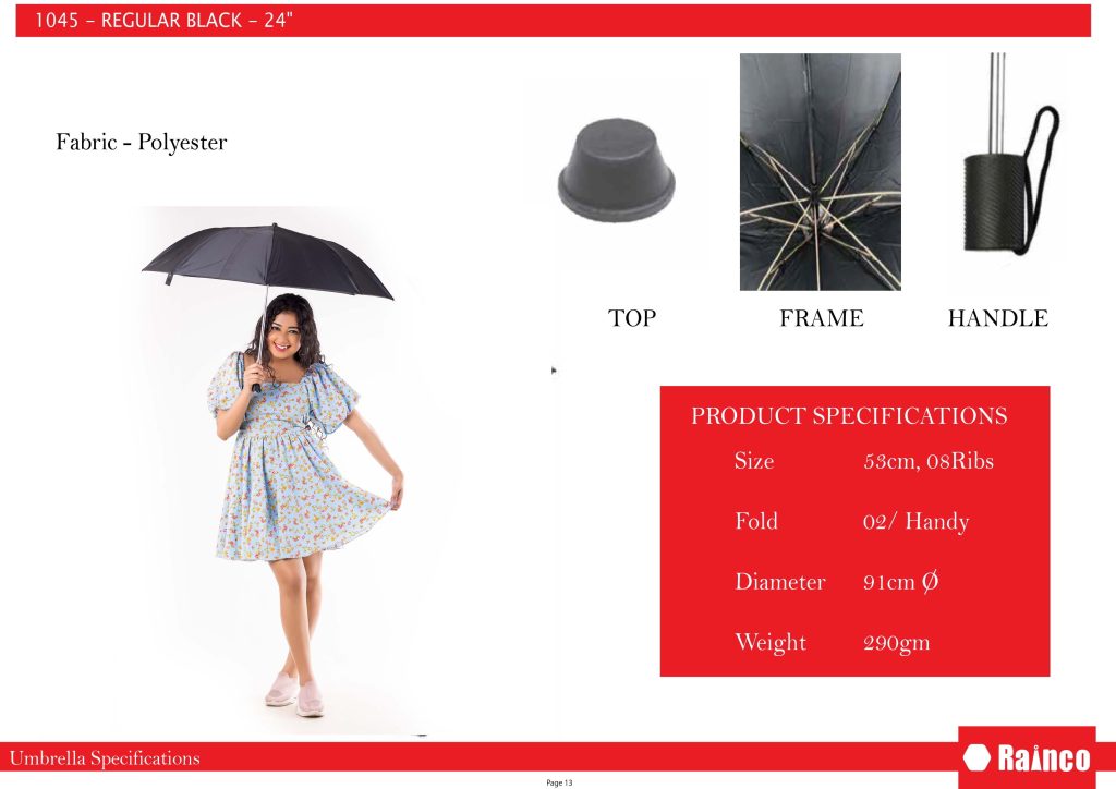 Bellflower Ladies Black Umbrella - 3 Fold - Rainco | Stylish & Durable Umbrellas and Rainwear ...