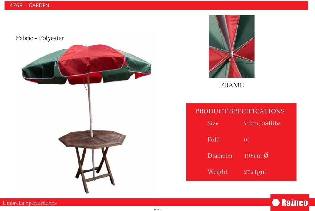 Garden Umbrella Large - Rainco | Stylish & Durable Umbrellas and Rainwear - Shop Online